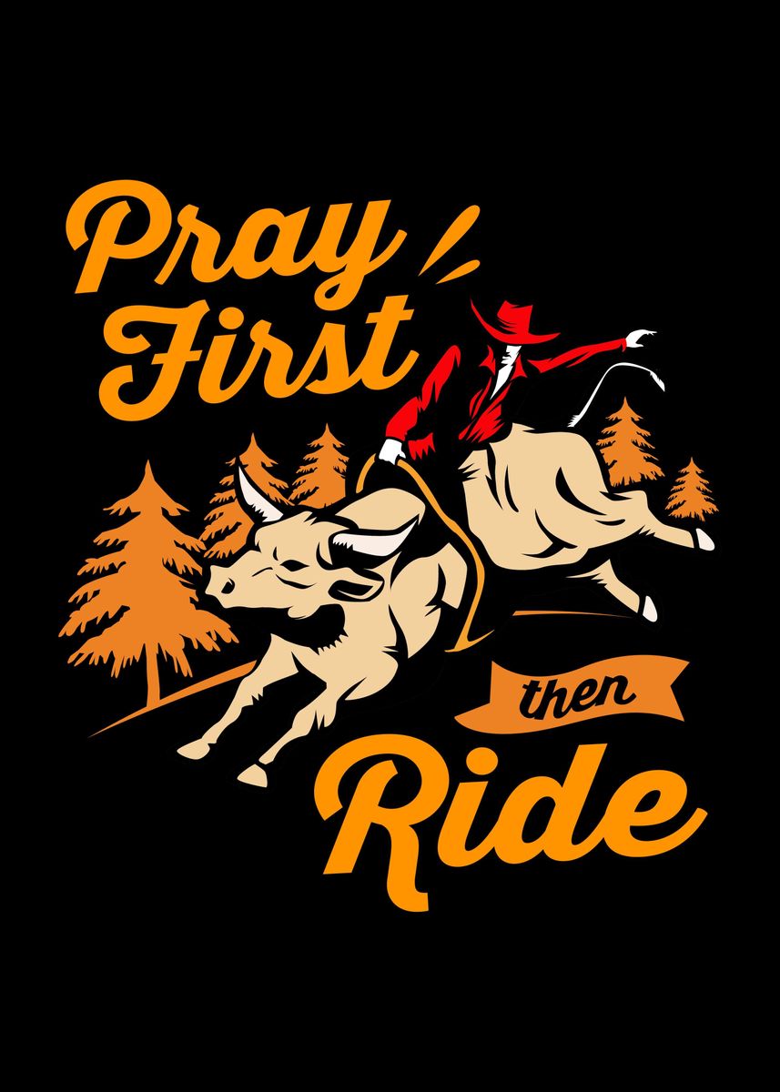 'Bull Riding' Poster by FunnyGifts | Displate