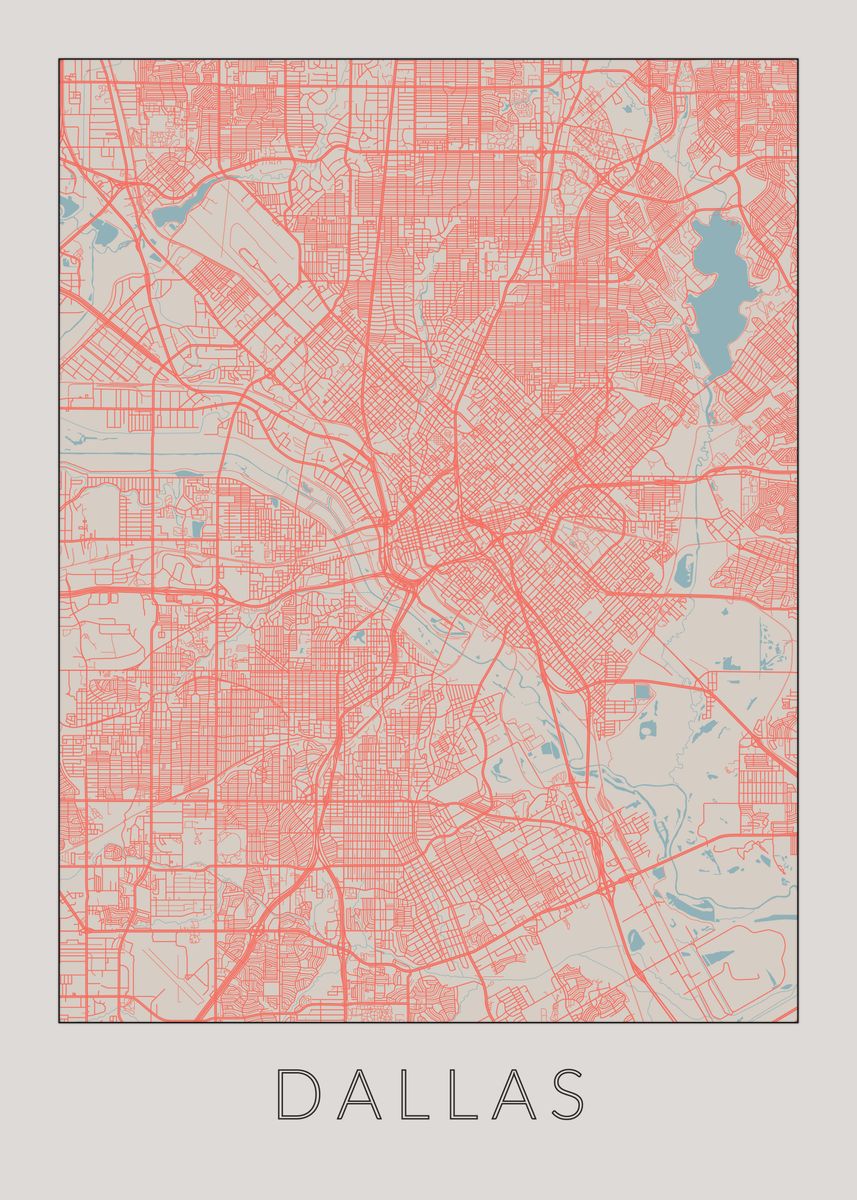 'Dallas Vintage Map' Poster, picture, metal print, paint by dkDesign ...