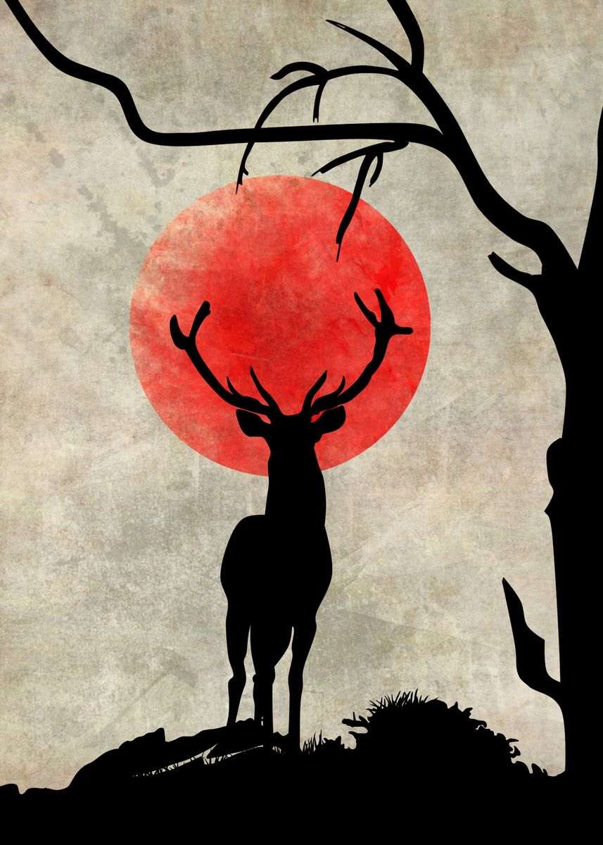 'Animal Moon' Poster, picture, metal print, paint by Black Sketch ...