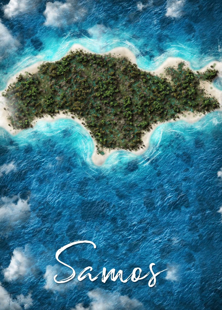 'Samos' Poster, picture, metal print, paint by Petra Rommelfanger ...