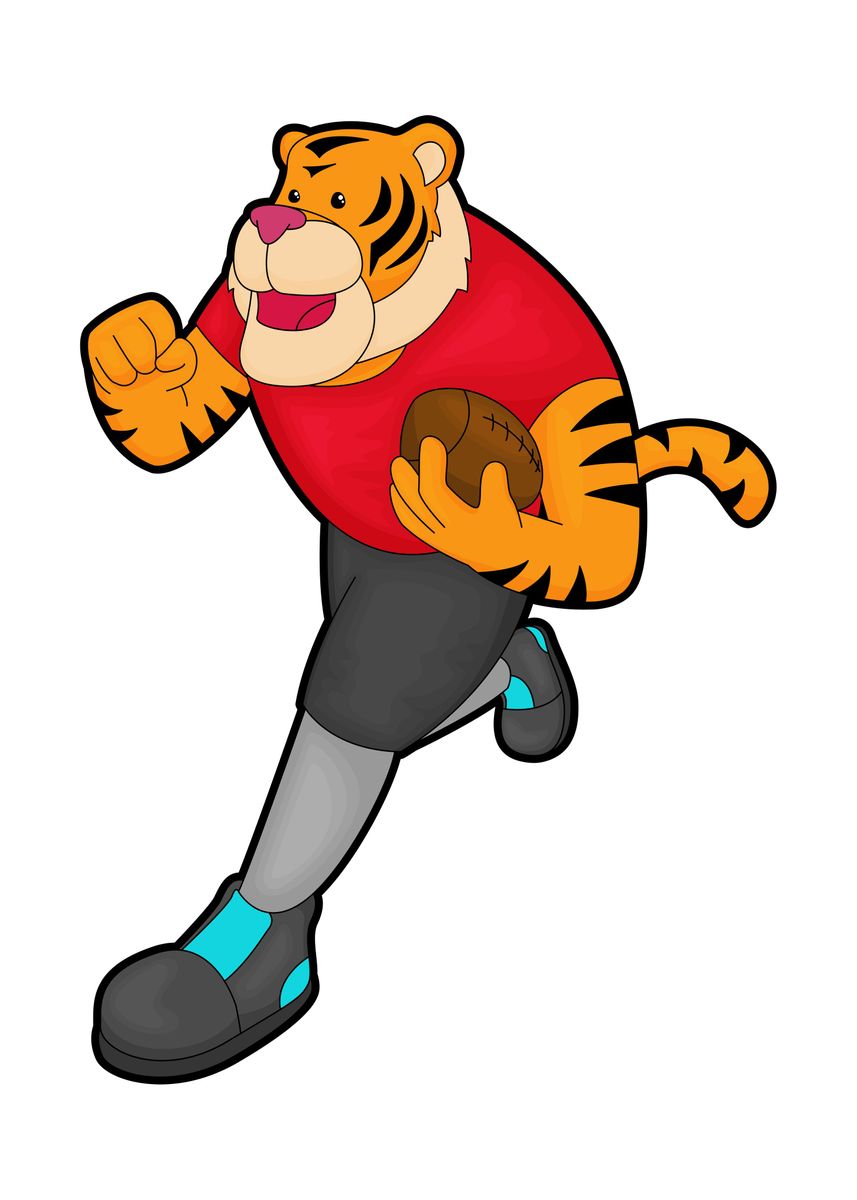 'Tiger Football Sports' Poster, picture, metal print, paint by Markus ...