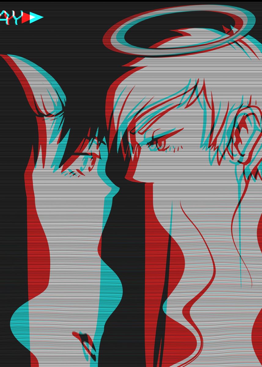 'Sad Anime Vaporwave' Poster, picture, metal print, paint by ...