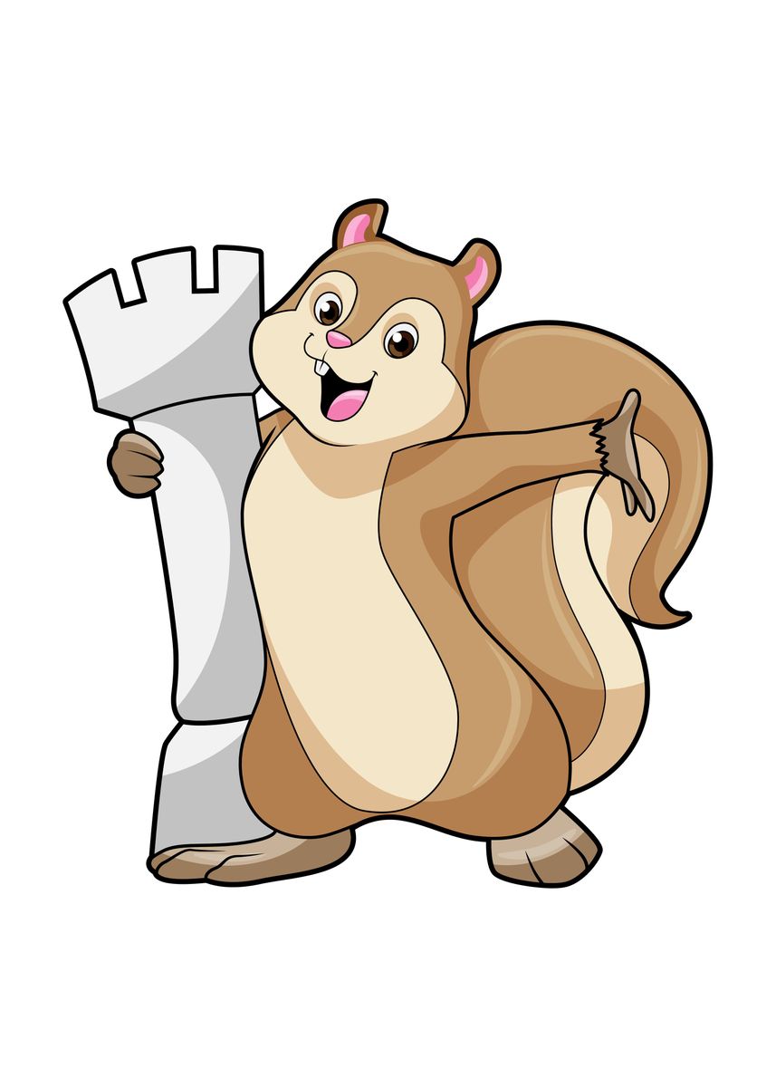 'Squirrel Chess piece Rook' Poster by Markus Schnabel | Displate