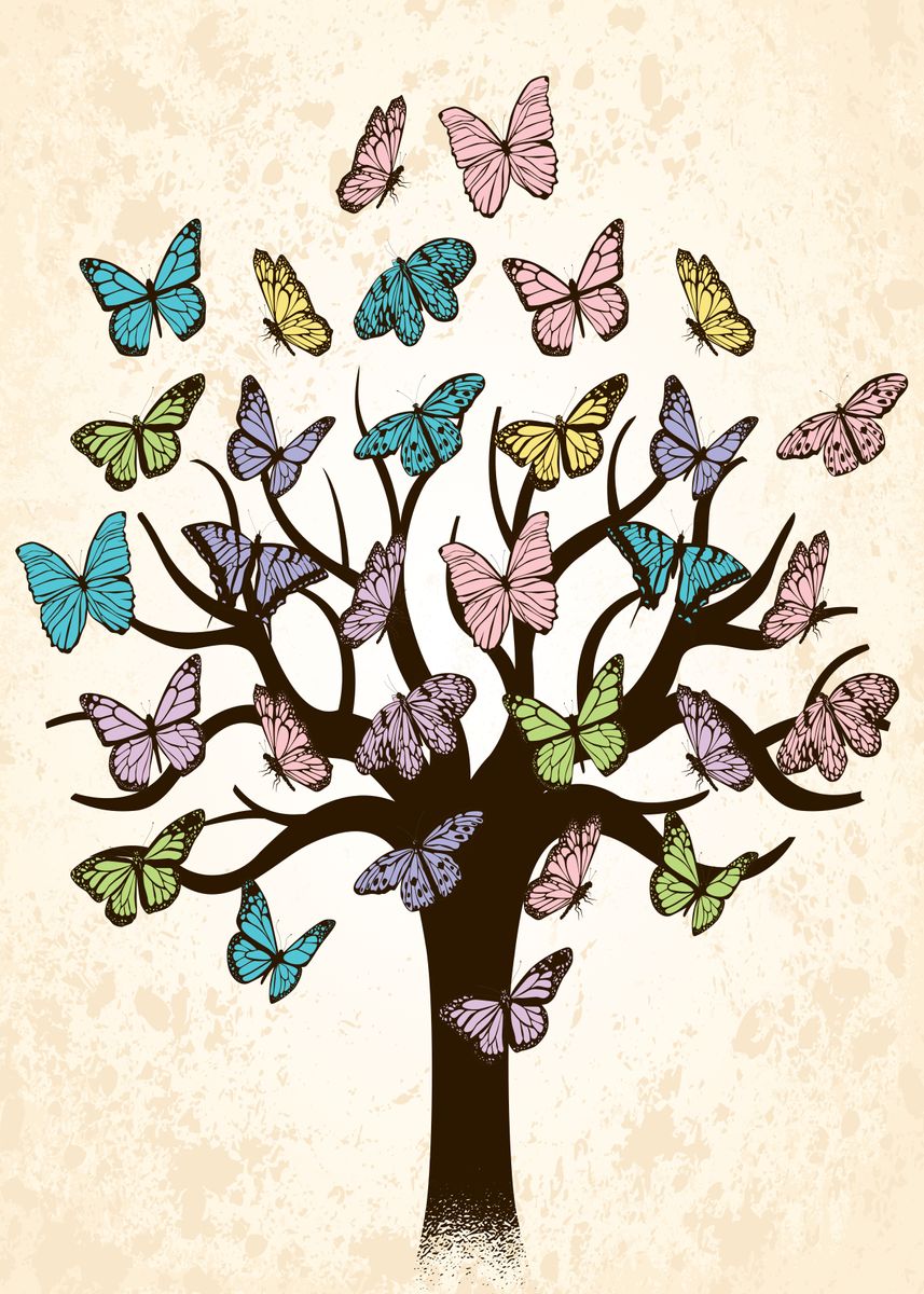'Butterfly Tree' Poster by BestPrints | Displate
