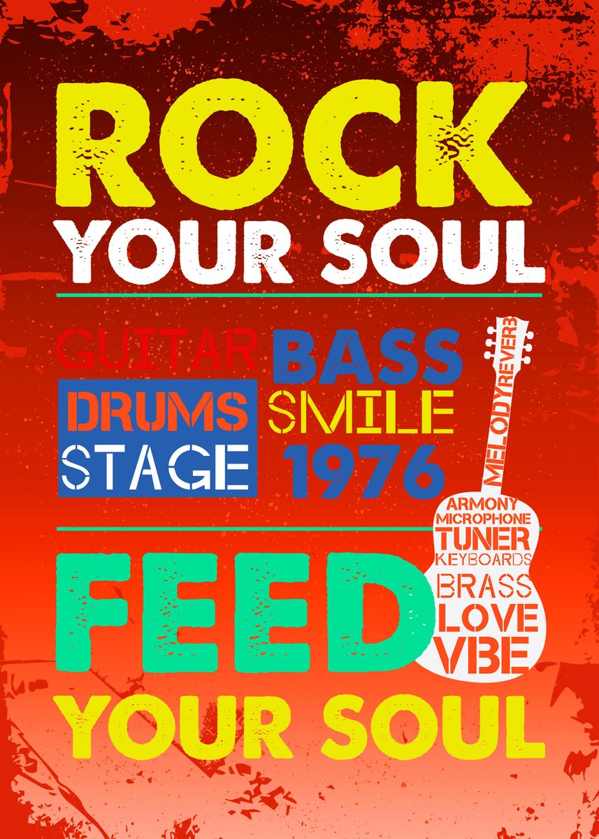 'Rock Your Soul Retro' Poster, picture, metal print, paint by Musico ...