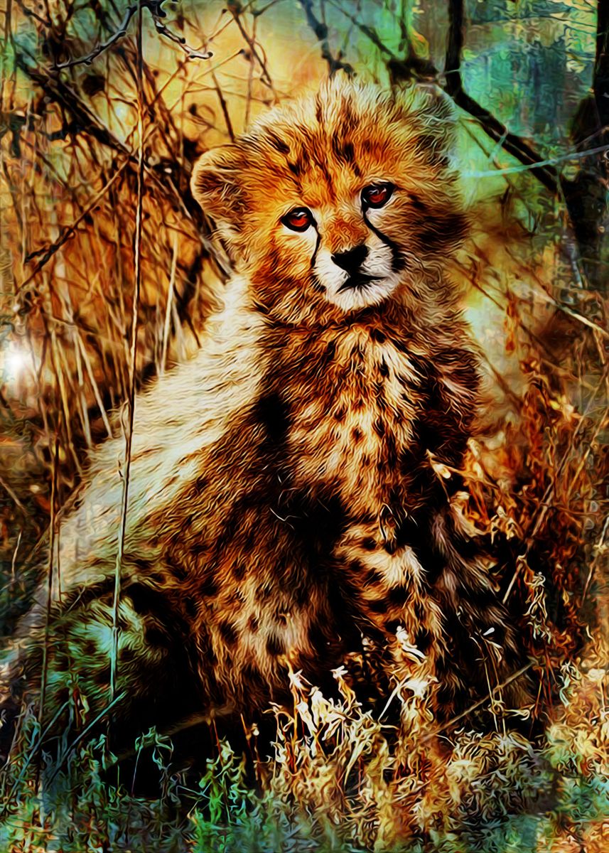 'cheetah' Poster by Bollank Art | Displate