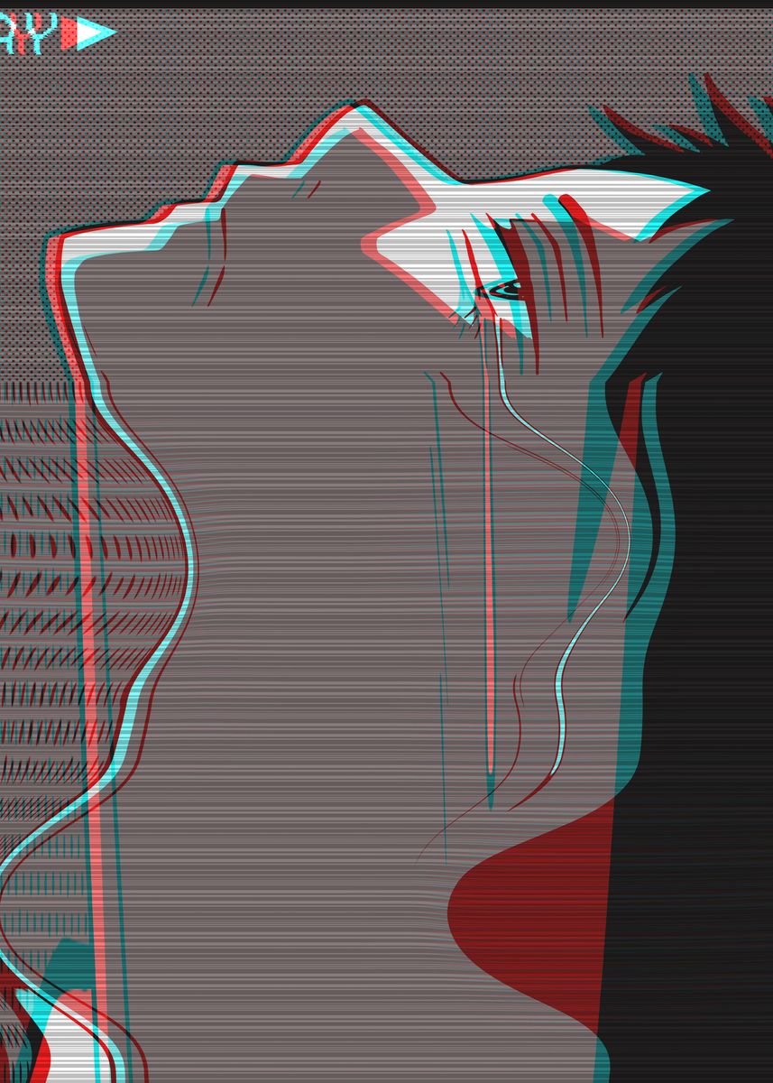 'Sad Anime Boy Vaporwave' Poster, picture, metal print, paint by ...