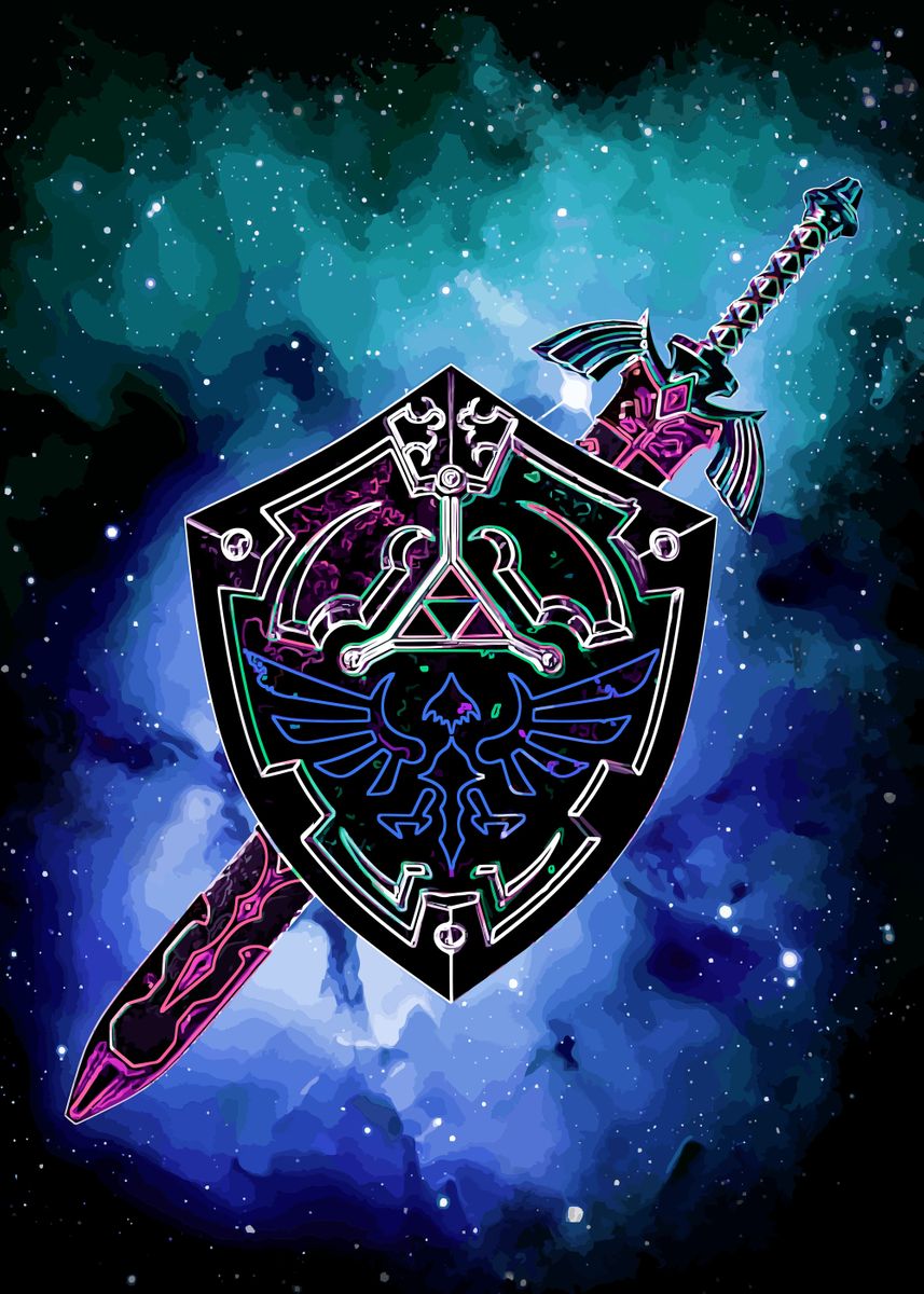 'link shield fantasy' Poster, picture, metal print, paint by TheMask Of ...