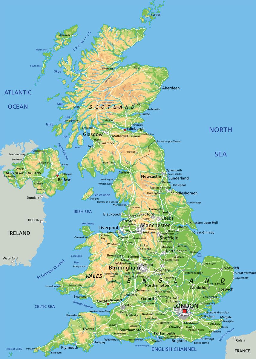 'UK Map' Poster, picture, metal print, paint by Sam Kal | Displate