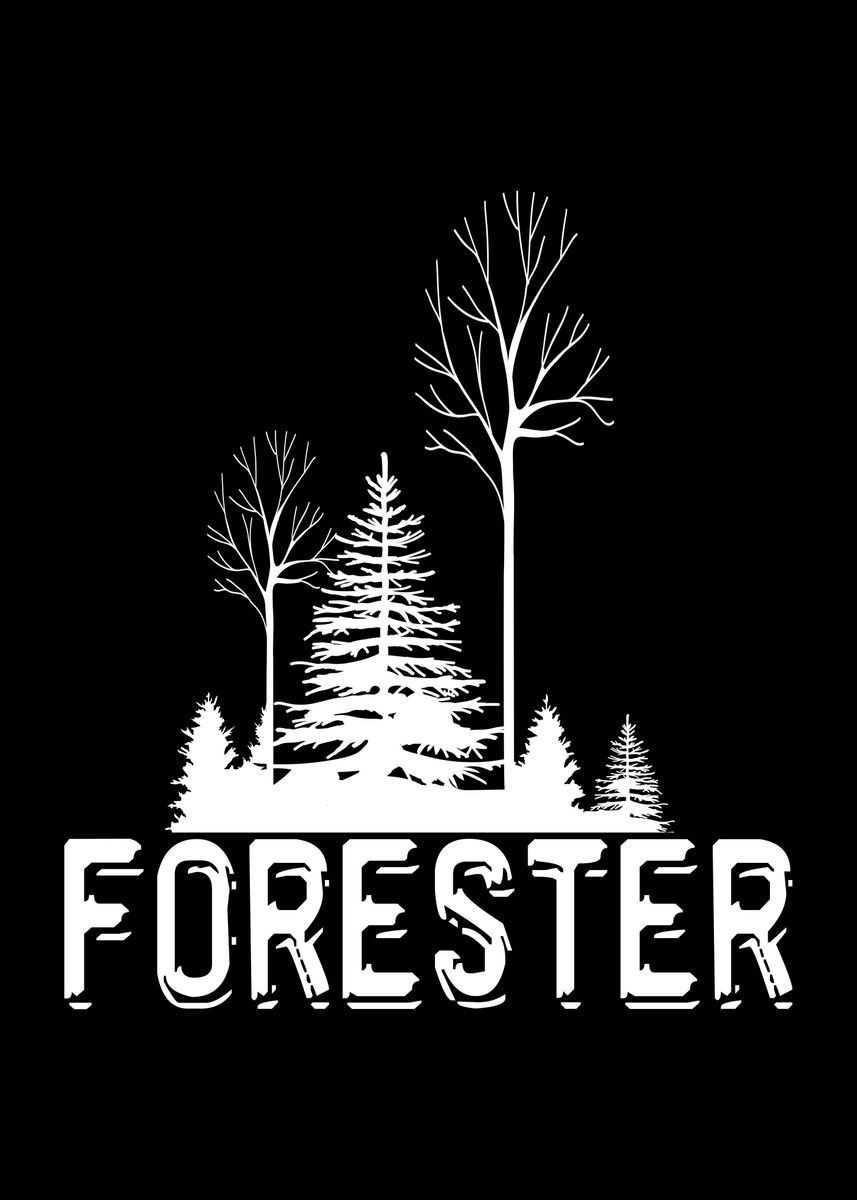 'Forester Lettering Forest' Poster, picture, metal print, paint by ...