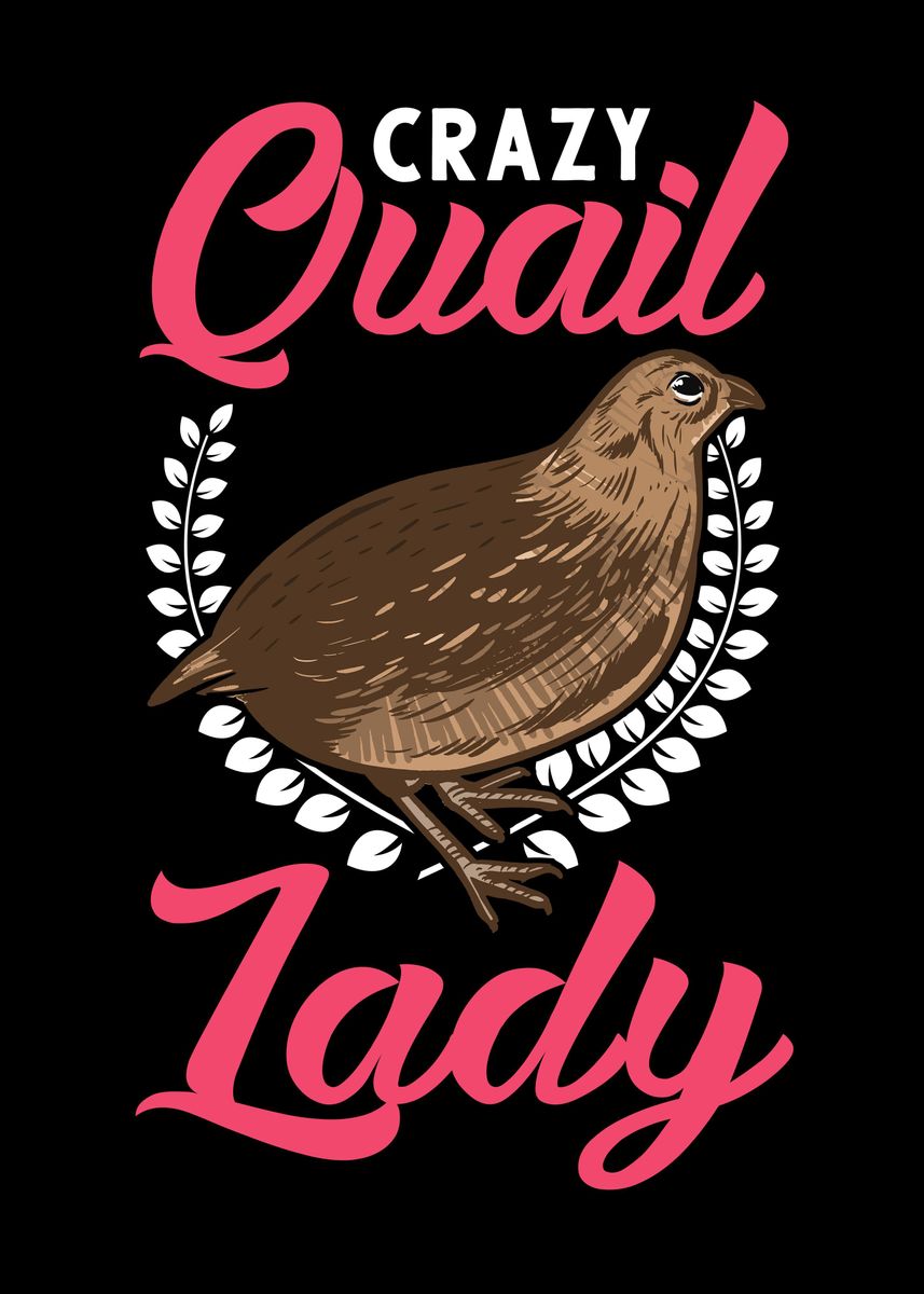 'Crazy Quail Lady Farmer' Poster, picture, metal print, paint by ...