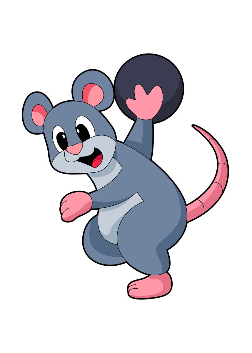 'Rat Bowling Bowling ball' Poster, picture, metal print, paint by ...