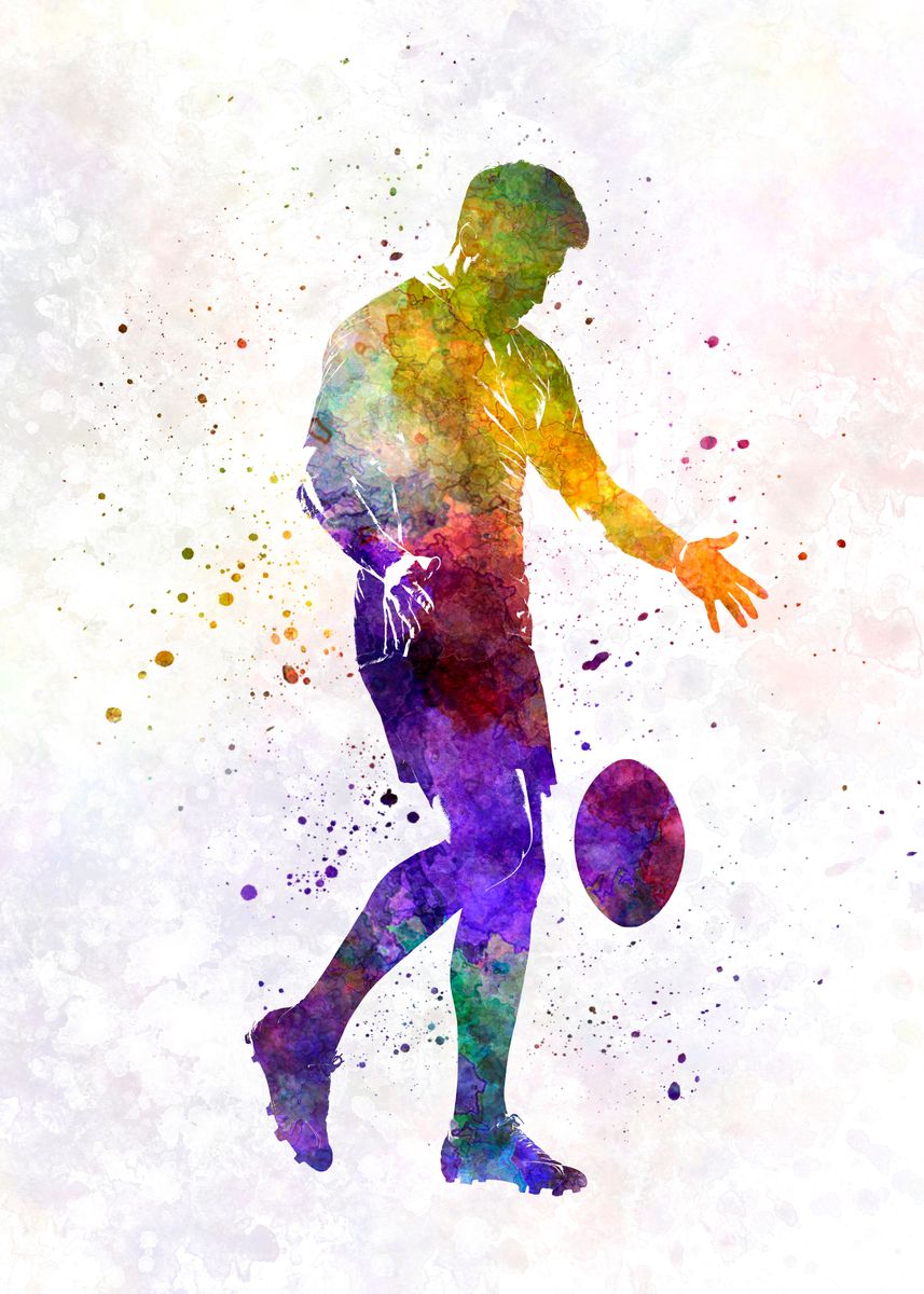 'Rugby man player ' Poster, picture, metal print, paint by Cristina ...