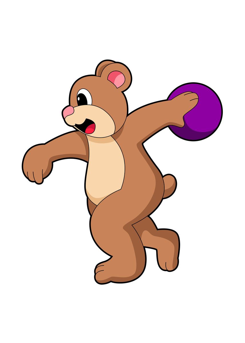 'Bear Bowling Bowling ball' Poster by Markus Schnabel | Displate