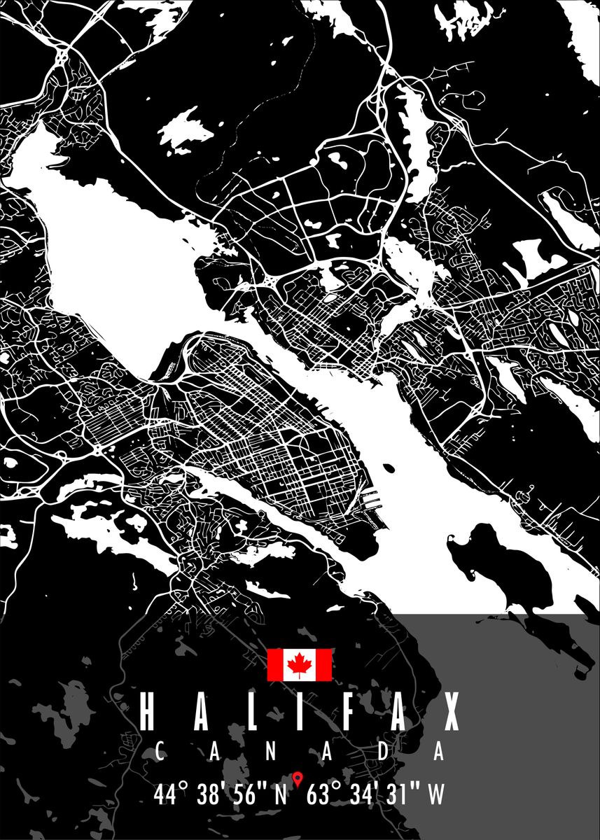 'HALIFAX MAP CANADA' Poster by Artistic Paradigms | Displate