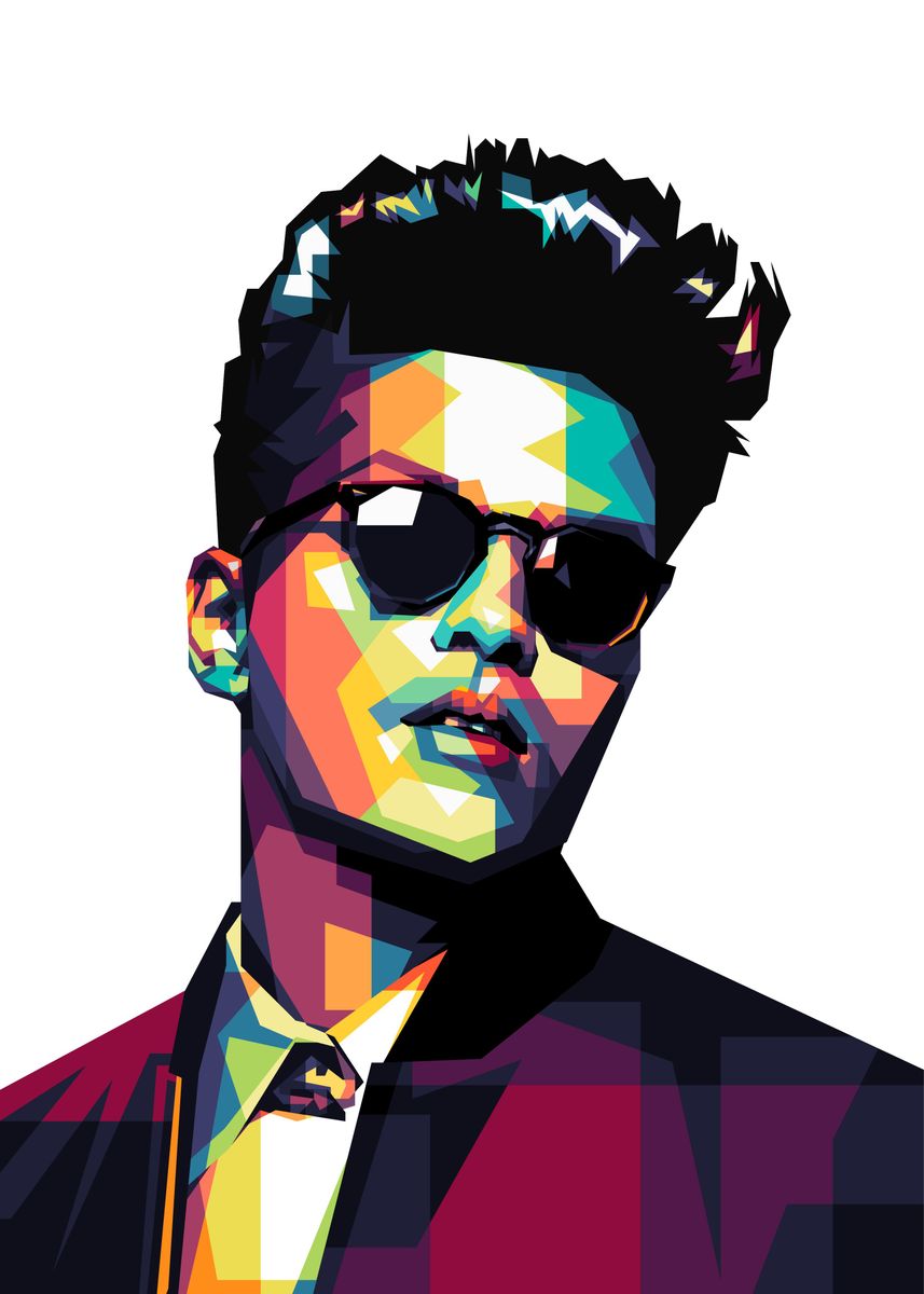 'Bruno Mars Pop Art' Poster, picture, metal print, paint by Color Work ...