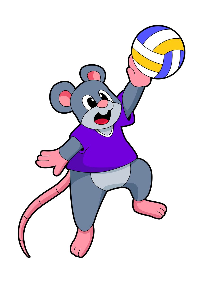 'Rat Vollyball Sports' Poster, picture, metal print, paint by Markus ...
