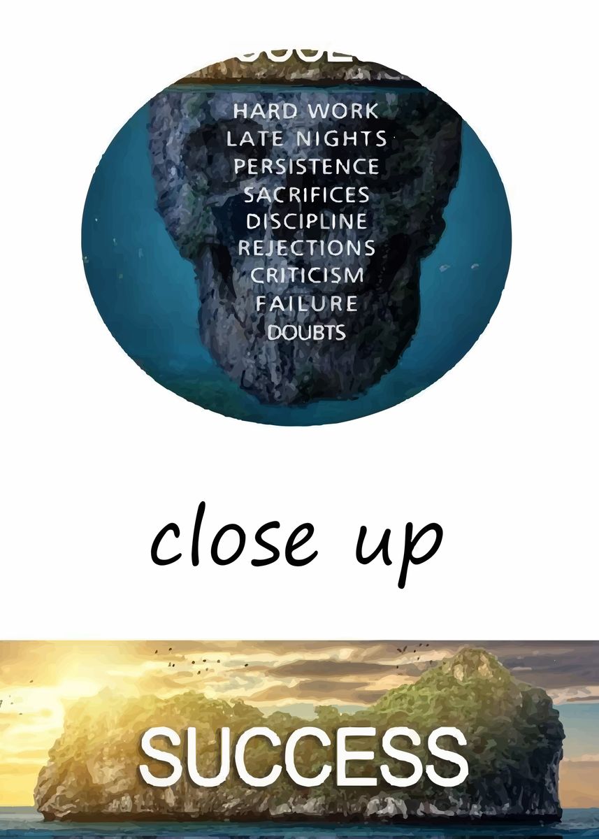 'Success is like an Iceberg' Poster, picture, metal print, paint by ...