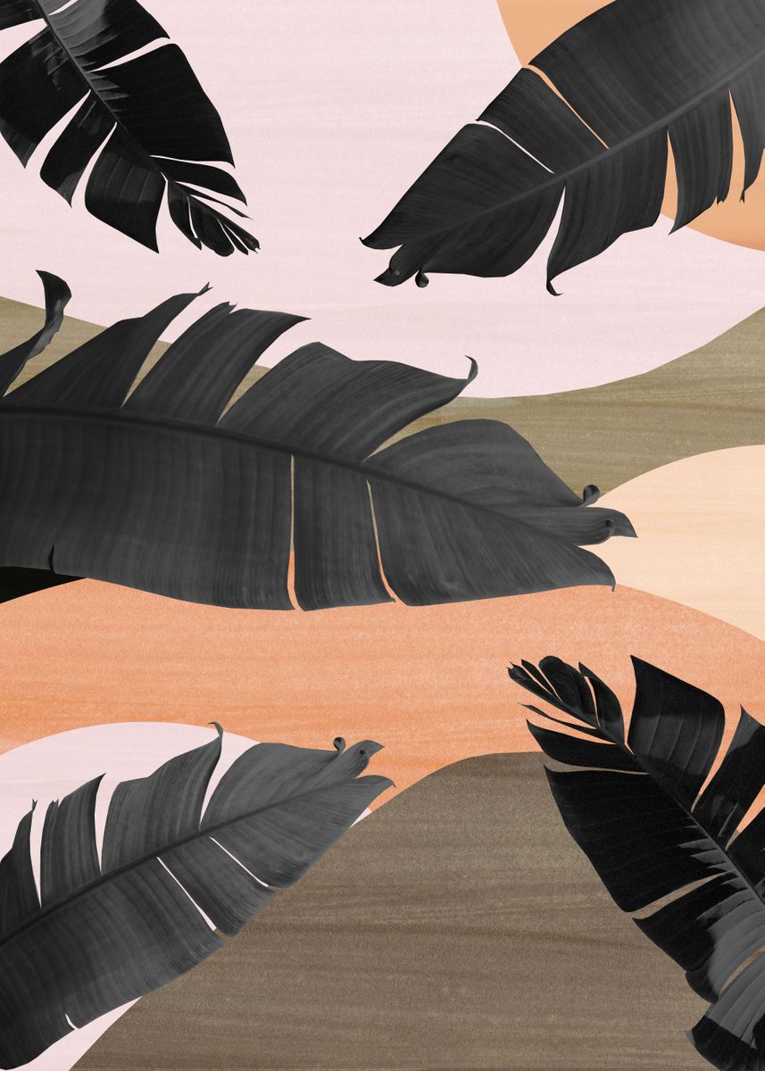 'Banana Leaves Abstract 1' Poster, picture, metal print, paint by Anita ...