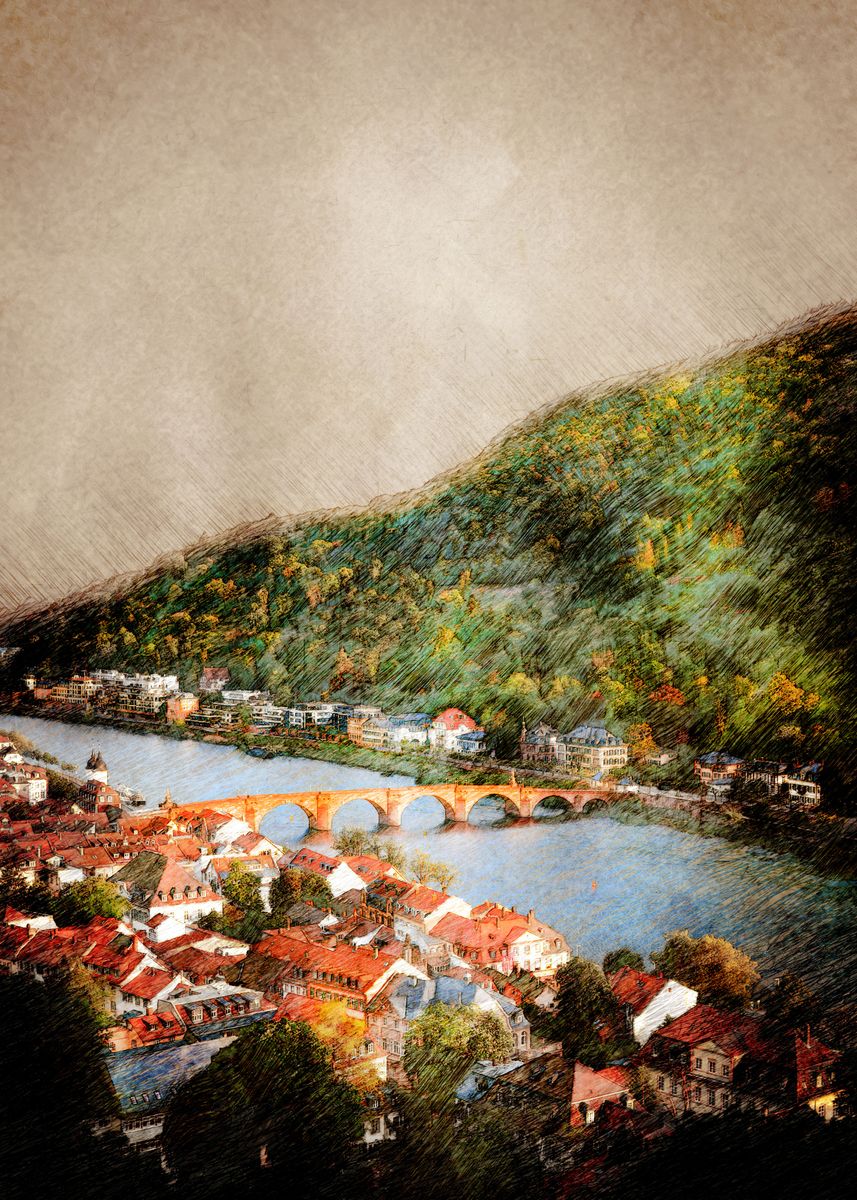 'Germany Heidelberg' Poster, picture, metal print, paint by JBJart ...