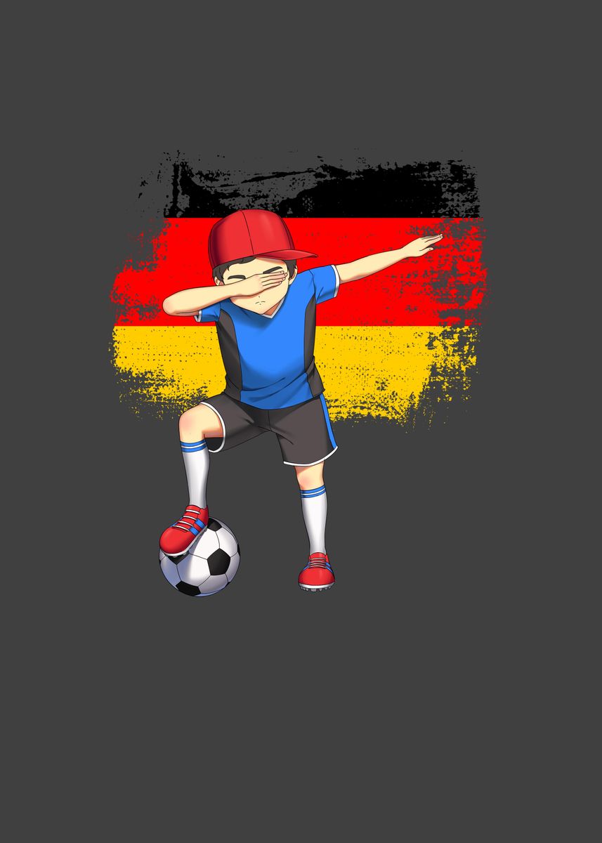 'Dabbing Soccer Boy With' Poster, picture, metal print, paint by ...