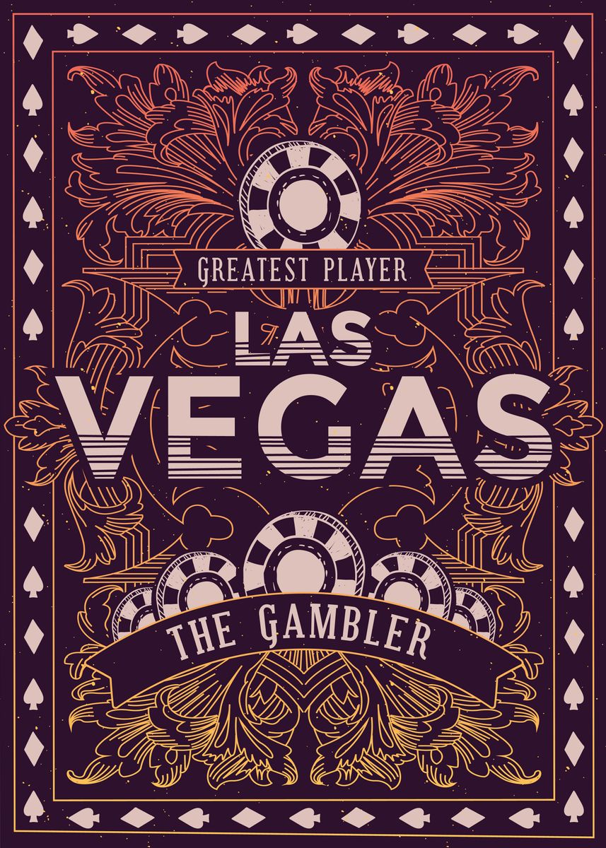 'Las Vegas Gambler' Poster, picture, metal print, paint by Guido ...