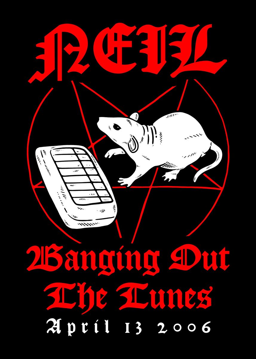 'Neil Banging Out The Tunes' Poster by Yipptee | Displate