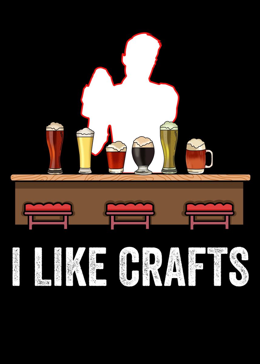 'I Like Crafts Beer' Poster by CatRobot | Displate