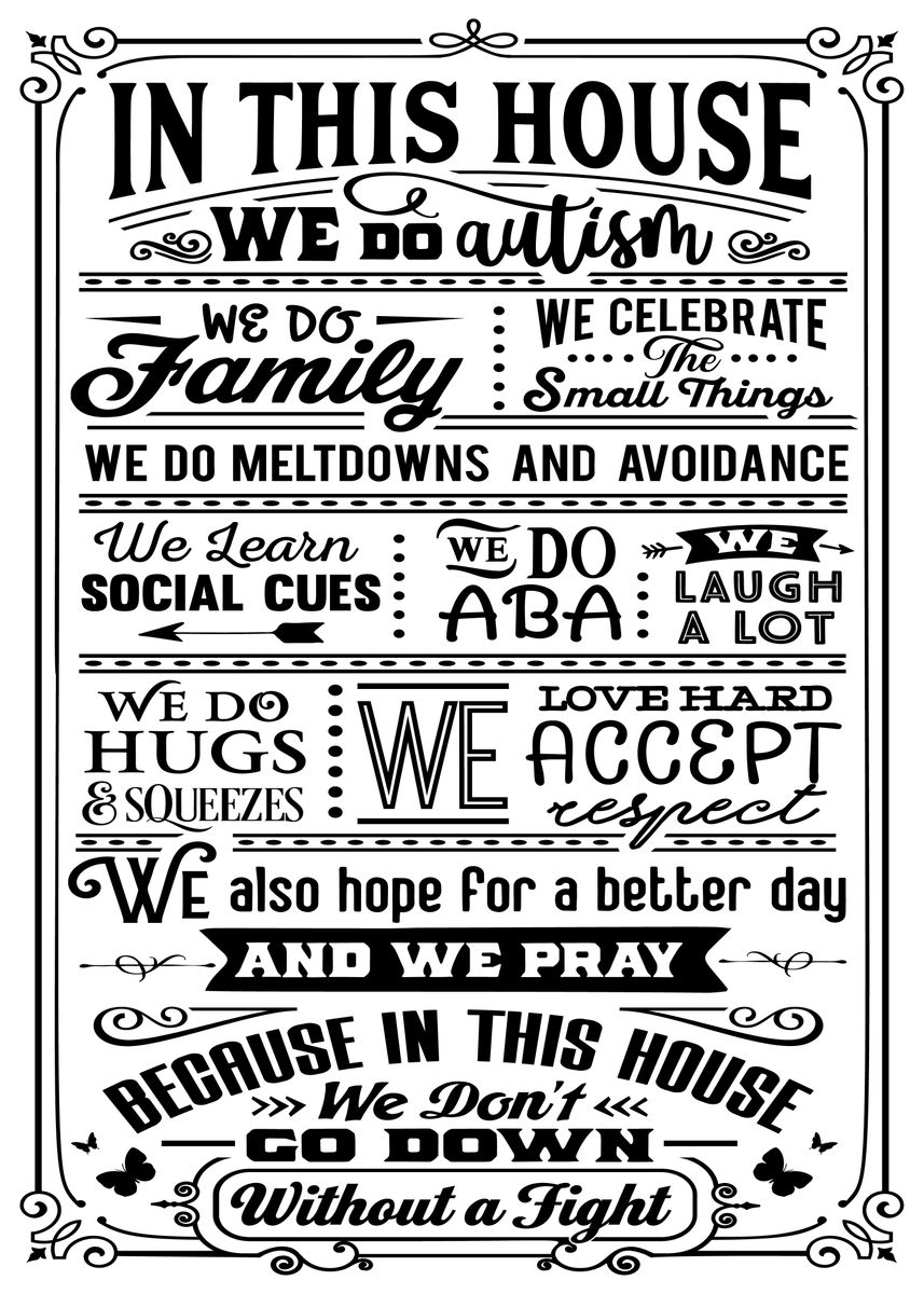 'In This House White Black' Poster by jodotodesign | Displate