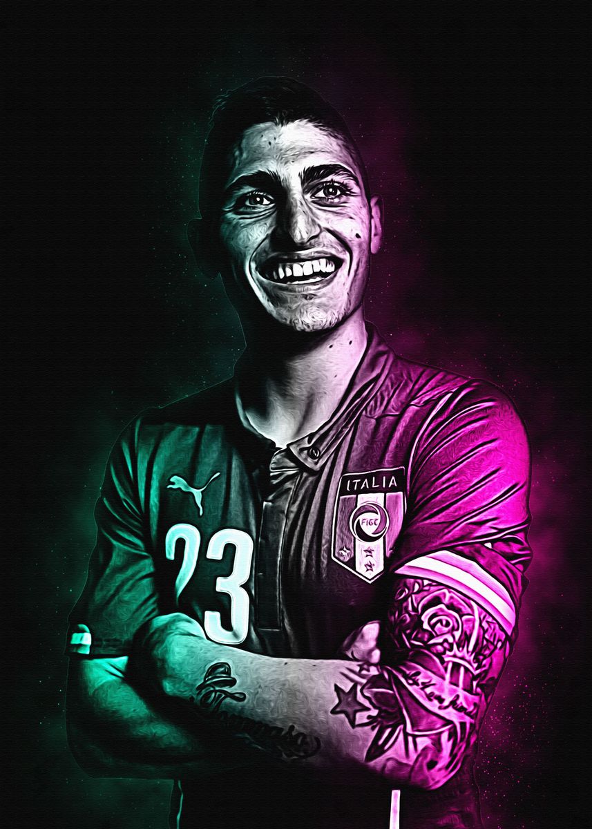 'Marco Verratti' Poster, picture, metal print, paint by HildaWarren ...