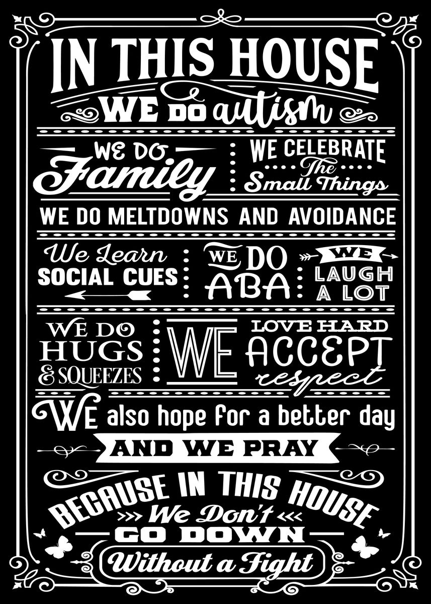 'In This House Black White' Poster, picture, metal print, paint by ...