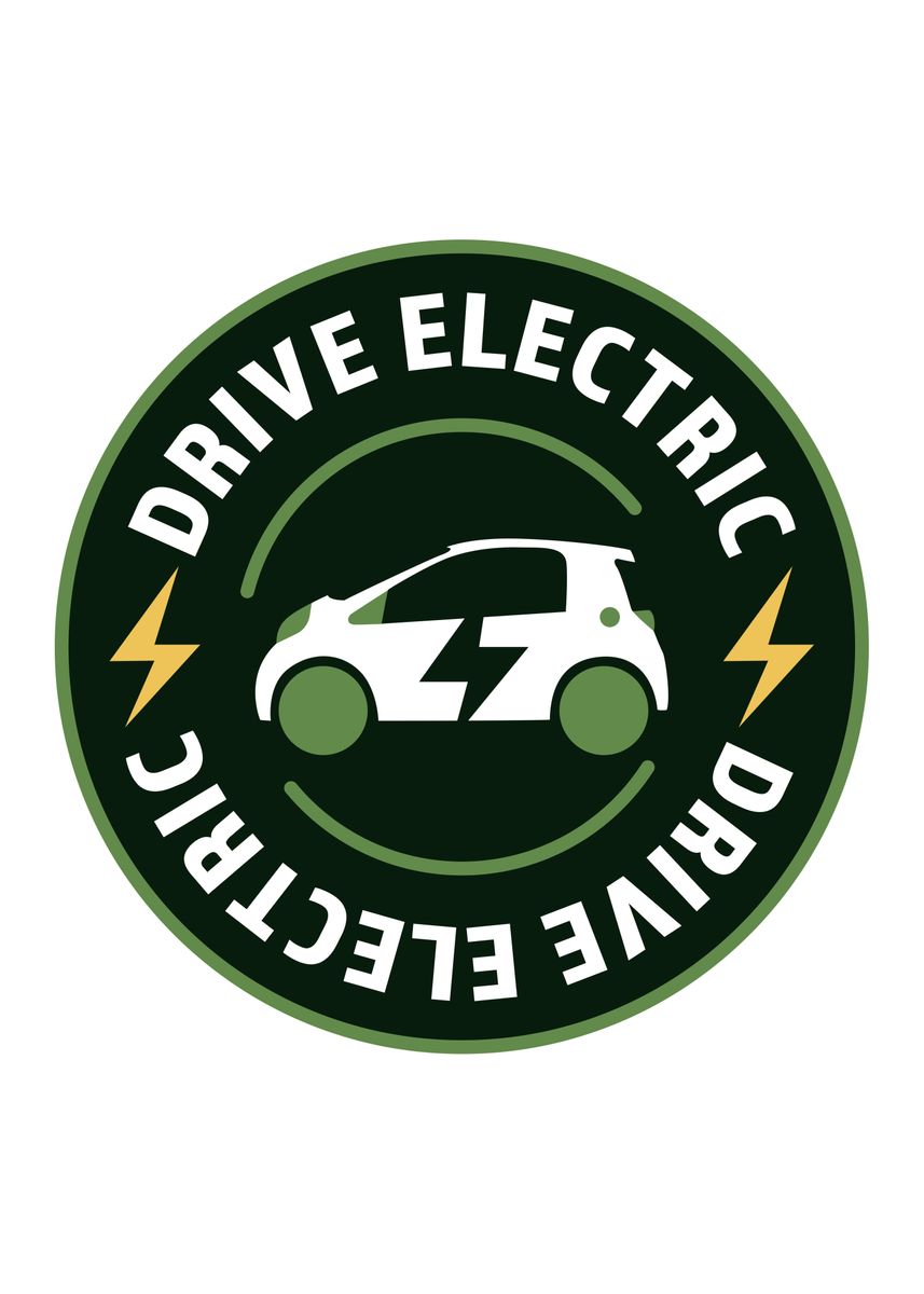 'EV Car Drive Electric Gift' Poster, picture, metal print, paint by ...