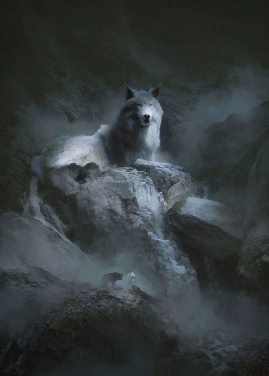 'Fenrir' Poster, picture, metal print, paint by Solanocreates | Displate