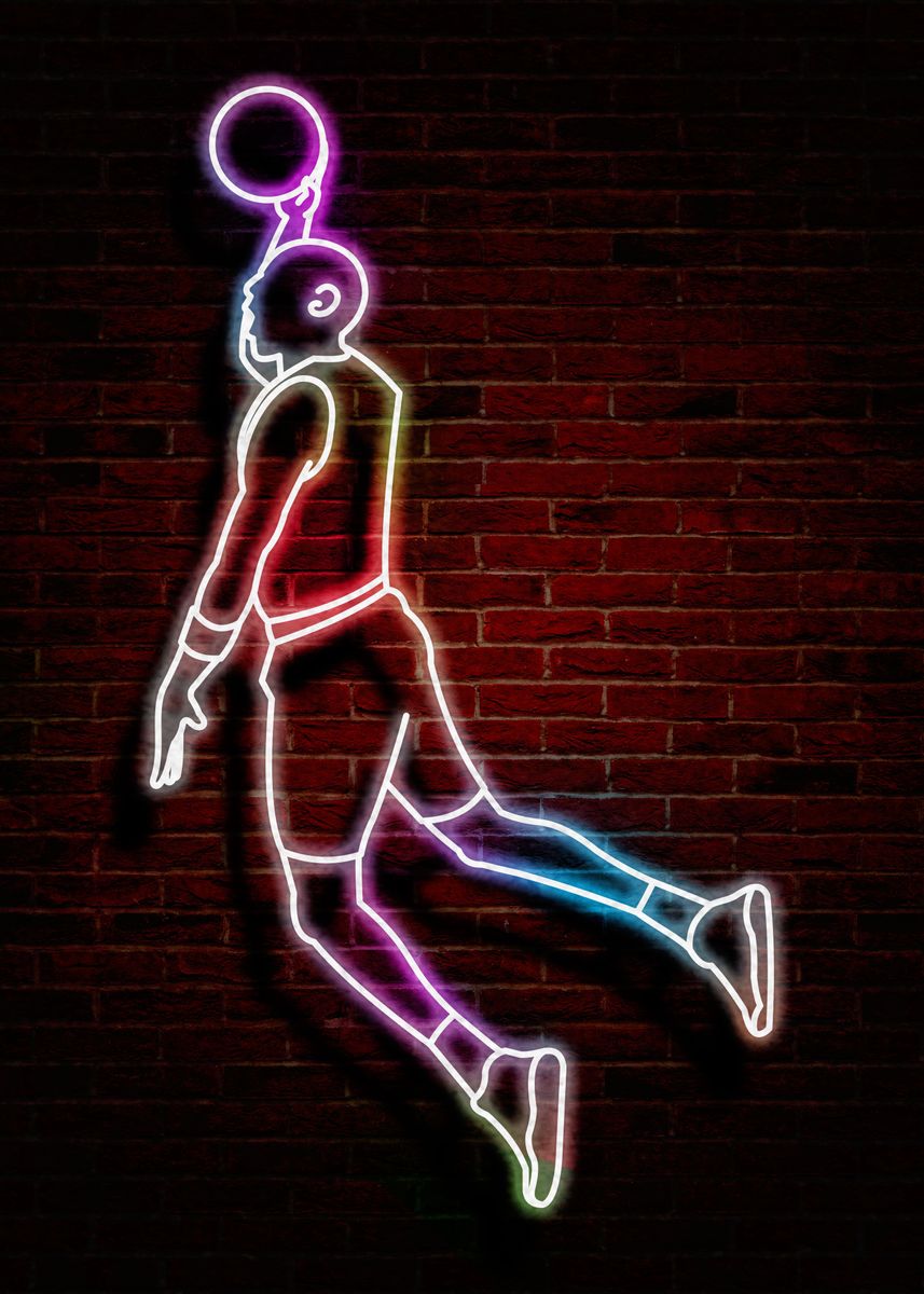 'neon basket' Poster, picture, metal print, paint by Izmo Scribbles ...