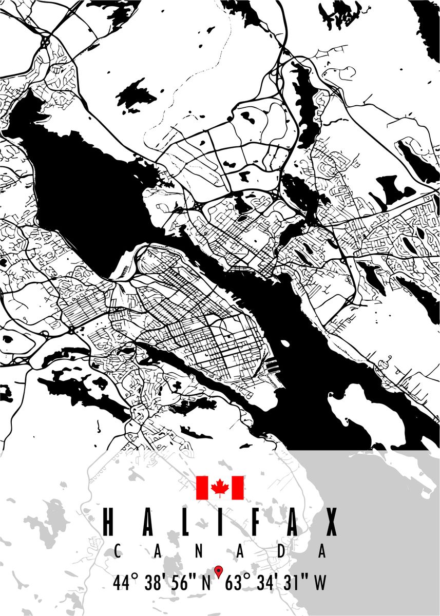 'HALIFAX MAP CANADA' Poster by Artistic Paradigms | Displate