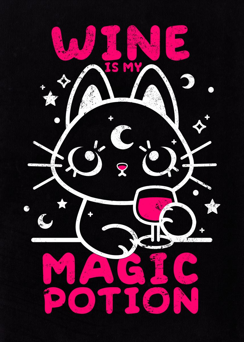 'Wine magic potion' Poster, picture, metal print, paint by NemiMakeit ...