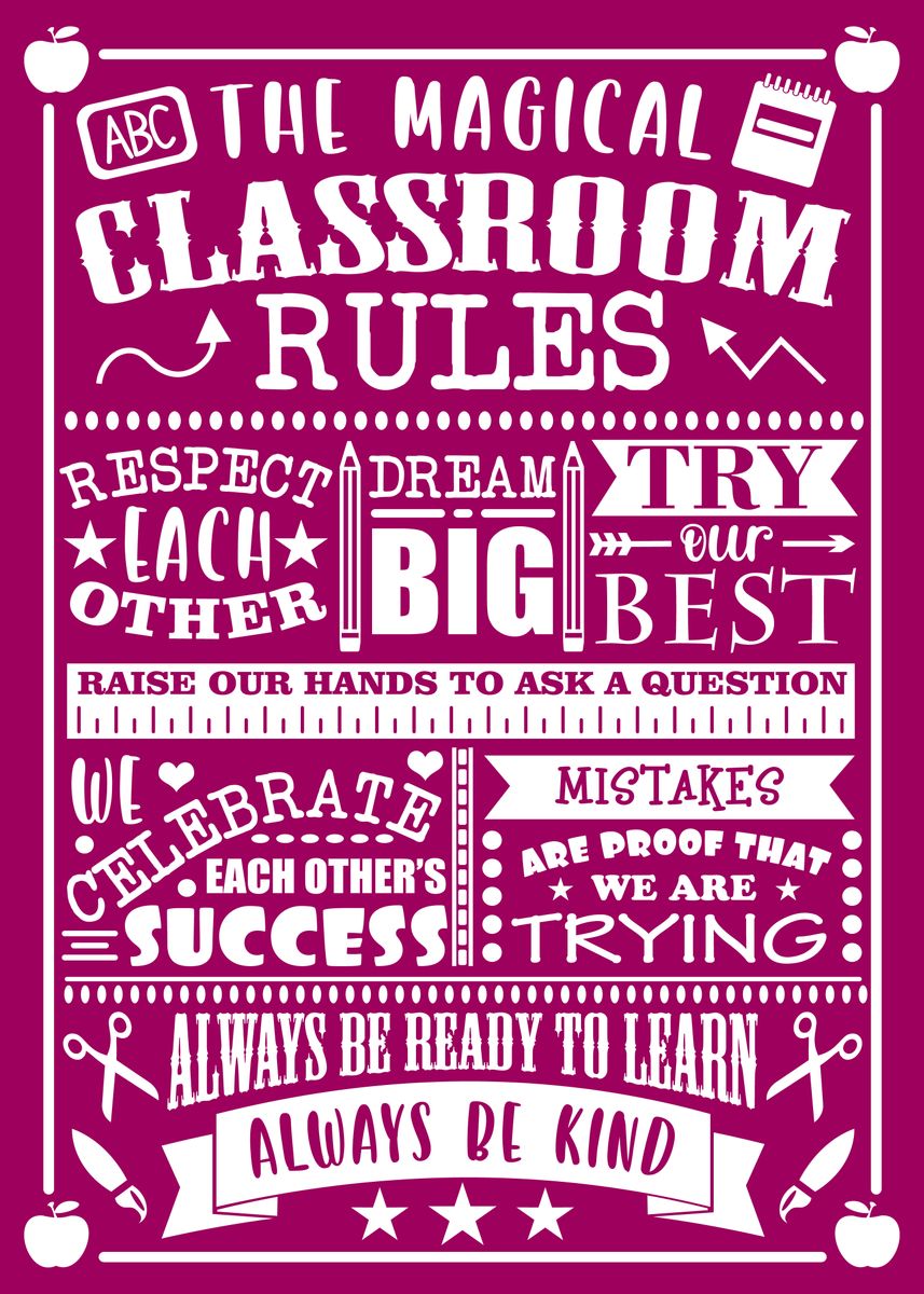 'Magical Classroom Rules' Poster by jodotodesign | Displate