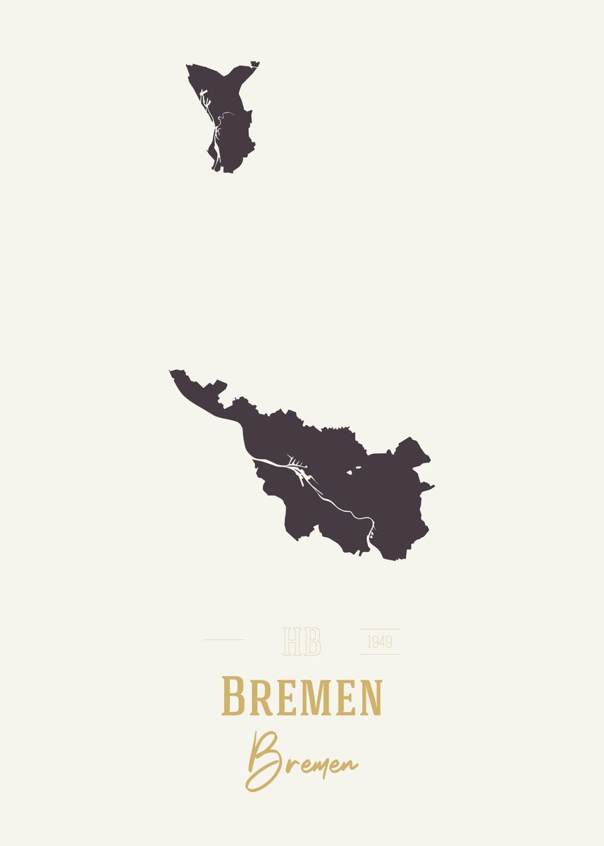 'Bremen Map Germany' Poster by dkDesign | Displate