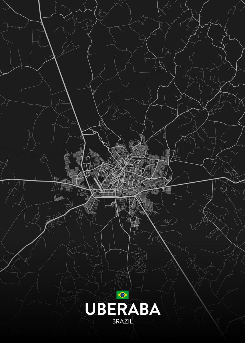 'Uberaba BR' Poster, picture, metal print, paint by IMR Designs | Displate