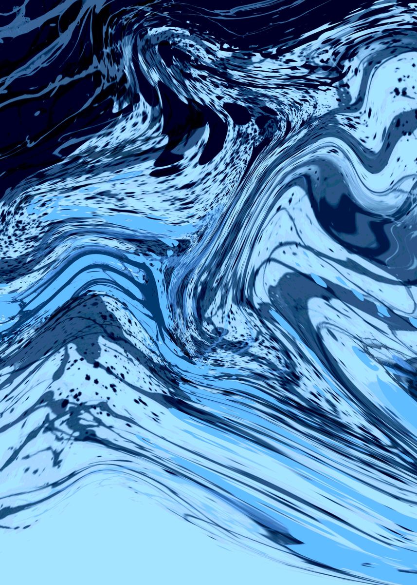 'blue sea' Poster, picture, metal print, paint by Humairah Wardani ...