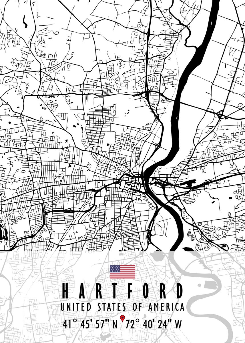 'HARTFORD MAP USA' Poster by Artistic Paradigms | Displate