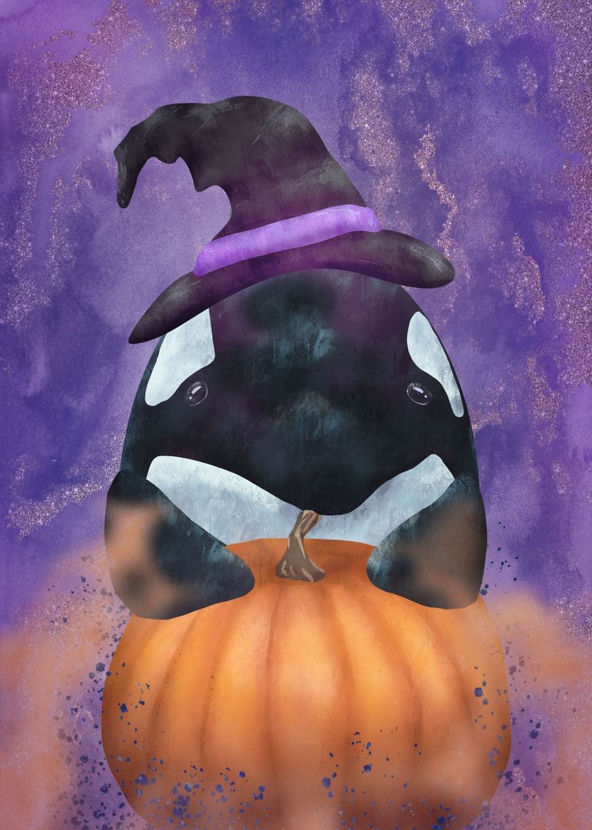'Orca Halloween Party' Poster, picture, metal print, paint by XandYart ...