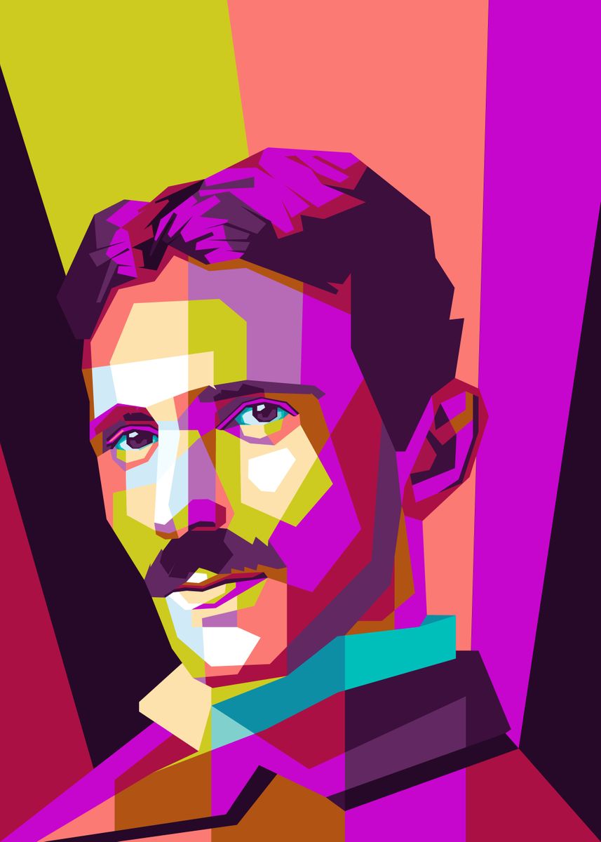 'Nikola Tesla' Poster, picture, metal print, paint by ujang sendiana ...