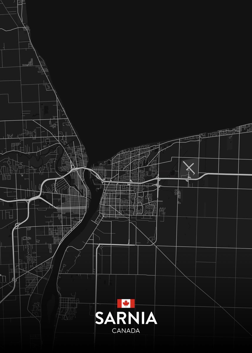 'Sarnia CA' Poster, picture, metal print, paint by IMR Designs | Displate