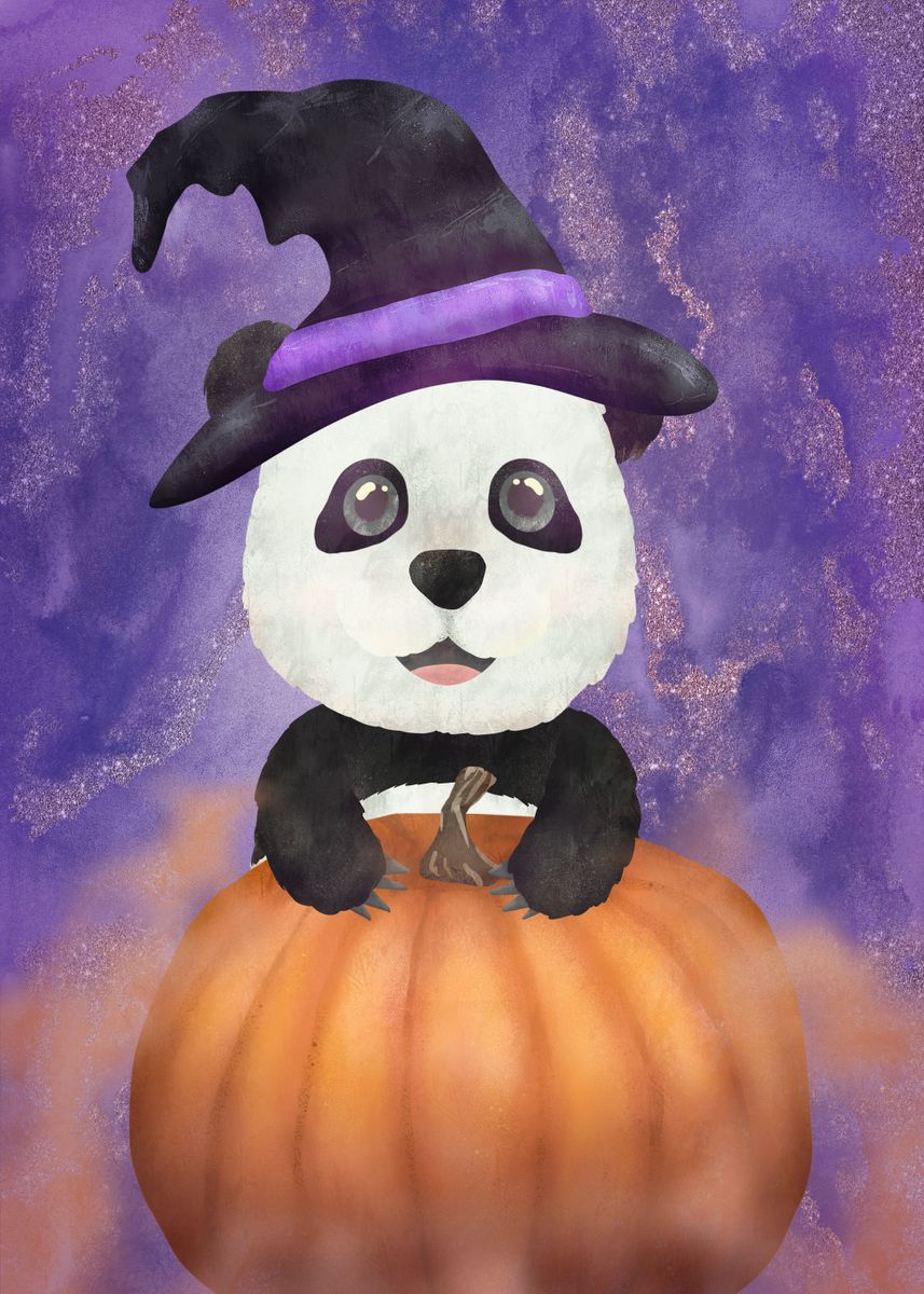 'Panda Halloween Party' Poster by XandYart | Displate