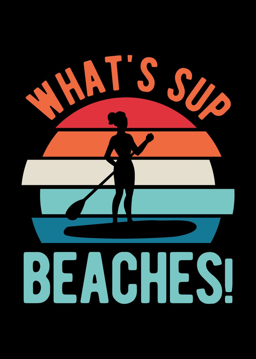 'Funny Paddle Board' Poster, picture, metal print, paint by Visualz ...