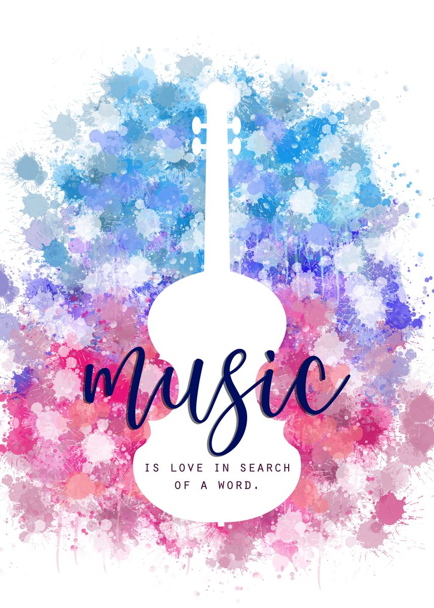 'Music is love quote' Poster by Shawlin I | Displate