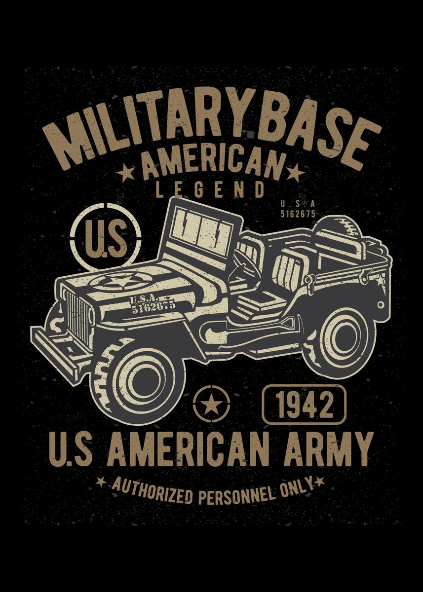 'American Army Jeep' Poster by thetshirtshop2020 | Displate