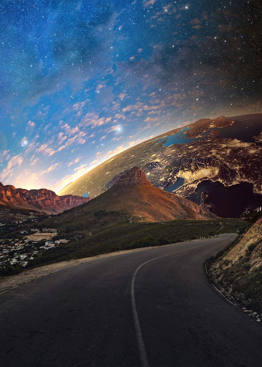 'Road To Earth' Poster, picture, metal print, paint by Shaheen Khan ...