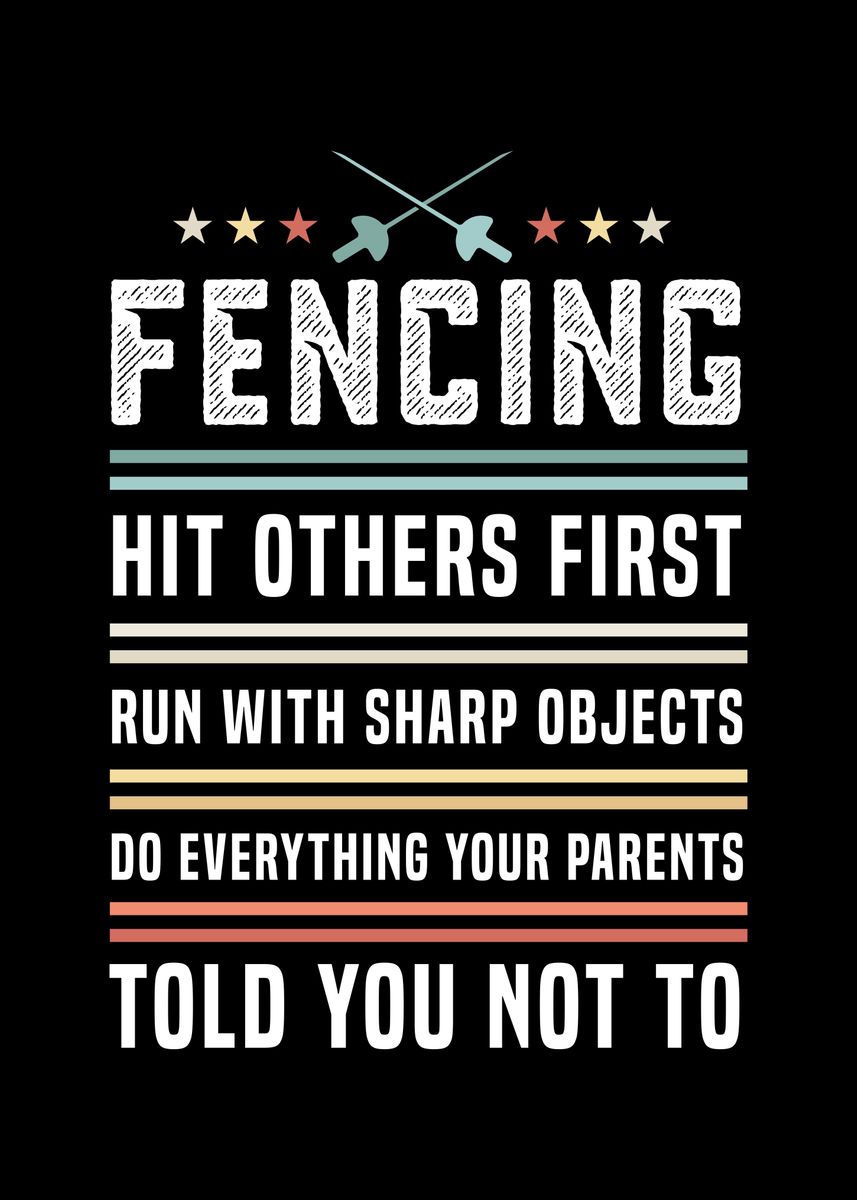 'Funny Fencing Gift for Men' Poster, picture, metal print, paint by ...